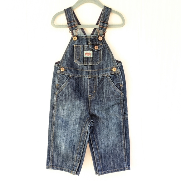 Levi's | Bottoms | Levis Blue Denim Carpenter Bib Overalls 8 Months ...
